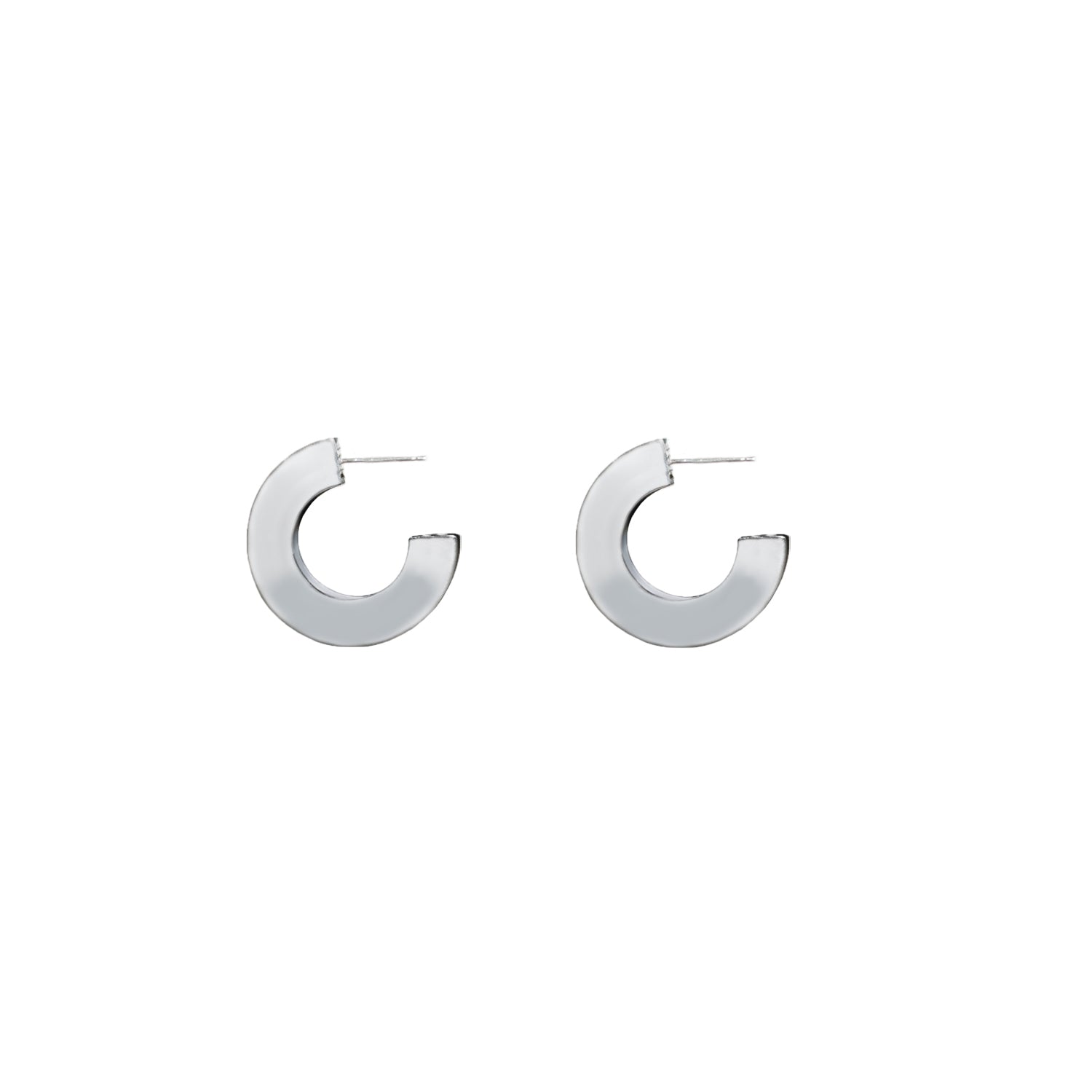 Small Beam Hoop Earrings - 935 Silver
